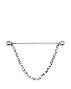 CUFFLINKS, INC. Stainless Steel Chain Collar Bar - Silver