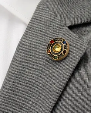 CUFFLINKS, INC. Infinity Stones Antique Gold Tone Lapel Pin