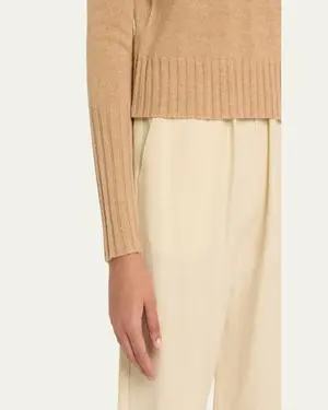 Guest In Residence Shrunken Crewneck Sweater In Cashmere - Gray