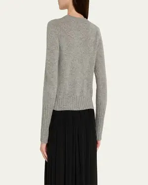 Guest In Residence Shrunken Crewneck Sweater In Cashmere - Gray