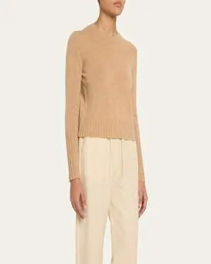 Guest In Residence Shrunken Crewneck Sweater In Cashmere - Gray