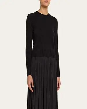 Guest In Residence Shrunken Crewneck Sweater In Cashmere - Gray