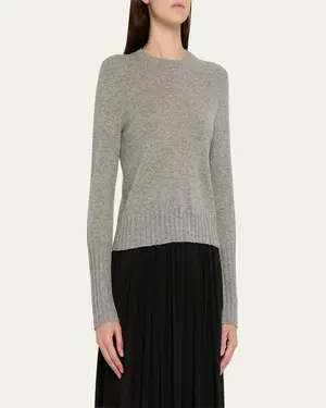 Guest In Residence Shrunken Crewneck Sweater In Cashmere - Gray