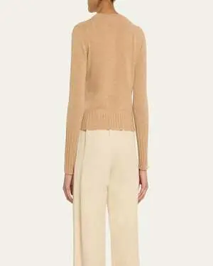 Guest In Residence Shrunken Crewneck Sweater In Cashmere - Gray