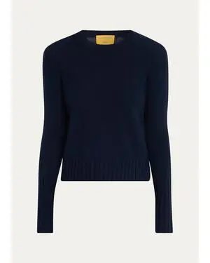 Guest In Residence Shrunken Crewneck Sweater In Cashmere Midnight