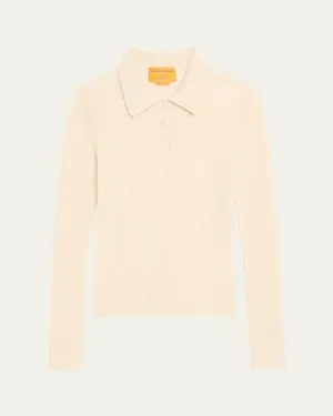 Guest In Residence Shrunken Crewneck Sweater In Cashmere - Natural