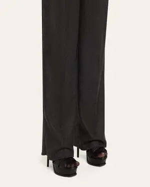 Saint Laurent Tribute Leather T-strap Platform Sandals - Black