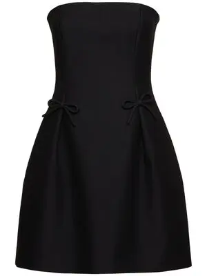 Valentino Garavani VALENTINO Crepe Couture Strapless Mini Dress - Black
