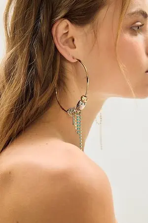Free People Flume Hoop Earrings - Blue
