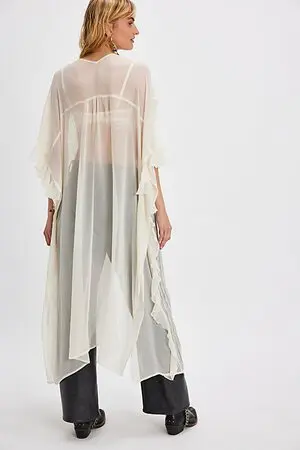 Free People Sheer Winter Valley Kimono - Ivory