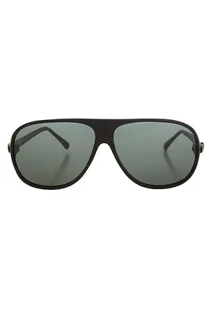 SUNGLASS MUSEUM Vintage Tank Aviator Sunglasses - Black
