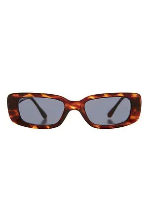 SUNGLASS MUSEUM Vintage Java Rectangle Sunglasses - Brown Motif