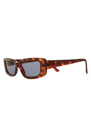 SUNGLASS MUSEUM Vintage Java Rectangle Sunglasses - Brown Motif
