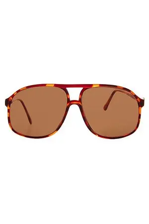 SUNGLASS MUSEUM Vintage Kyoto Aviator Sunglasses - Brown