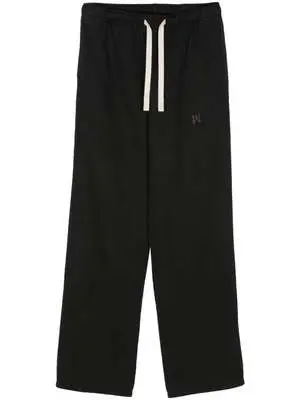 Palm Angels Monogram Cotton-Blend Trousers - Black