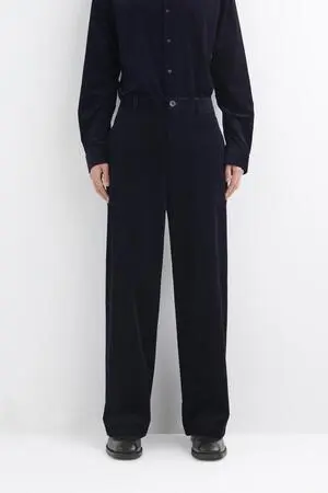 Cos Corduroy Wide-leg Trousers - Navy