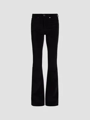 Veronica Beard Beverly Velvet Skinny-flare Pants