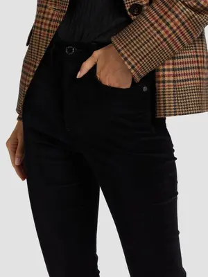 Veronica Beard Beverly Velvet Skinny-flare Pants