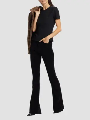 Veronica Beard Beverly Velvet Skinny-flare Pants