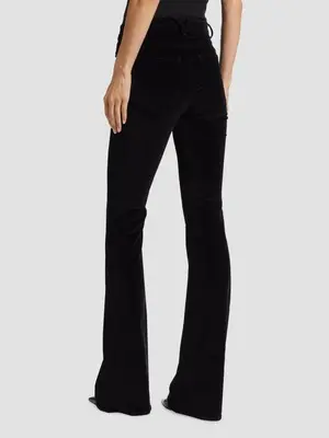Veronica Beard Beverly Velvet Skinny-flare Pants