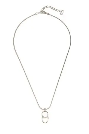 Dior Cd' Logo Necklace - Silver