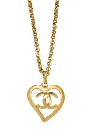 Chanel Cc Heart Necklace