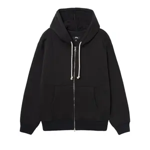 StÜssy Vertical Quilted Zip Hoodie - Black