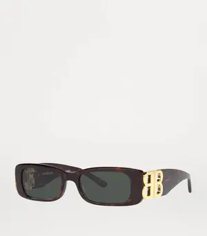 Balenciaga Acetate Rectangle Sunglasses - Brown