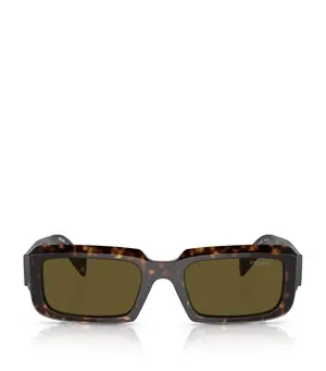 Prada Acetate Full Rim Square Sunglasses - Brown