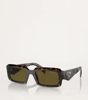 Prada Acetate Full Rim Square Sunglasses - Brown