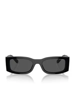 VOGUE Acetate Rectangle Sunglasses - Black