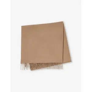 Sandro Fringed-trim Wool And Cashmere-blend Scarf 1size Naturels