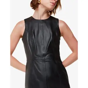 Whistles Leather Mini Shift Dress