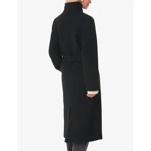 Whistles Morgan Funnel-neck Wool Coat - Black