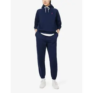 Polo Ralph Lauren Logo-embroidered Fleece-lined Cotton-blend Jersey Hoody - Cruise Navy