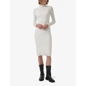 LEEM Jacquard-knit Midi Dress