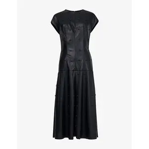 LEEM Faux-leather Maxi Dress - Black