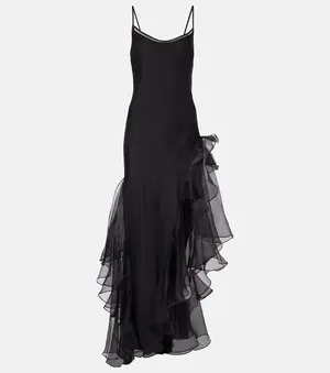 SIR. Sage Flounce Maxi Dress - Black