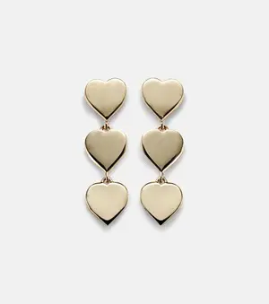 SYDNEY EVAN Pure Three Heart Linear 14kt Earrings - Gold