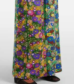 ALEMAIS Alémais Printed Silk Satin Wide-leg Pants