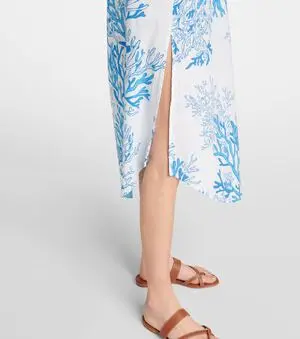 Poupette St Barth Printed Cotton Shirt Dress - Blue
