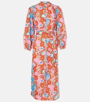 Poupette St Barth Cathy Printed Cotton Shirt Dress - Red