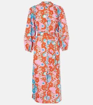 Poupette St Barth Printed Cotton Shirt Dress - Red