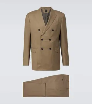 Zegna Double-breasted Wool Twill Suit