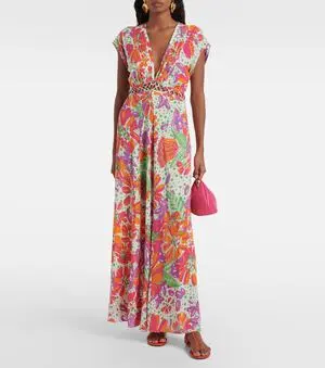 Poupette St Barth Cecile Floral Maxi Dress - Pink
