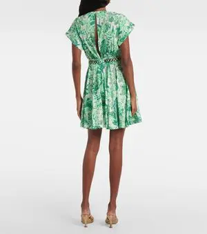 Poupette St Barth Cecile Cutout Printed Mini Dress