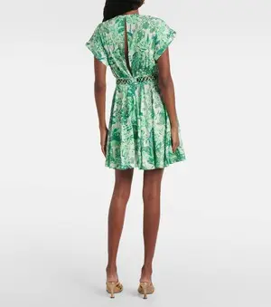 Poupette St Barth Cecile Cutout Printed Minidress