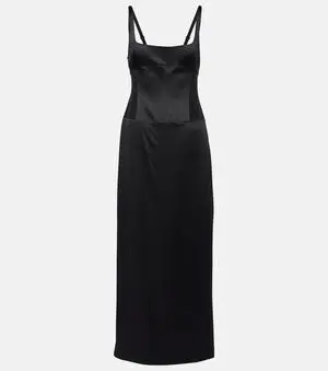 SIR. Sonora Evening Silk-blend Satin Midi Dress - Black