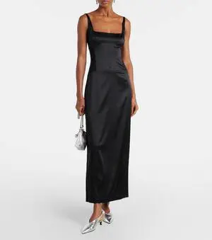SIR. Sonora Evening Silk-blend Satin Midi Dress