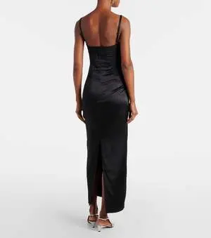 SIR. Sonora Evening Silk-blend Satin Midi Dress